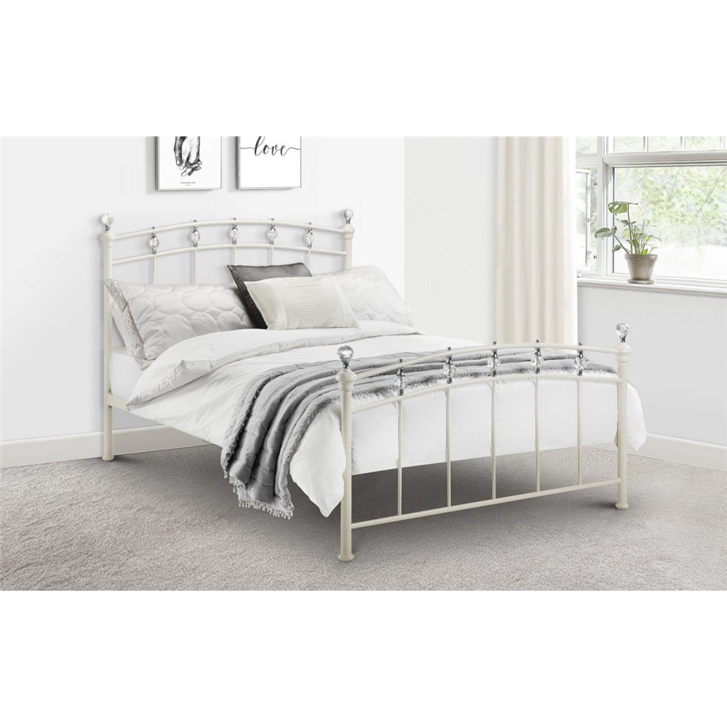 Crystal Finial Metal Bed Frame - Single 3ft