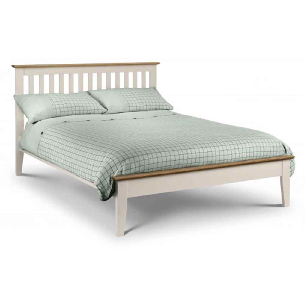Timeless Stone White and Oak Bed Frame - Double 4ft 6"