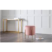 Dusky Pink Velvet Stool